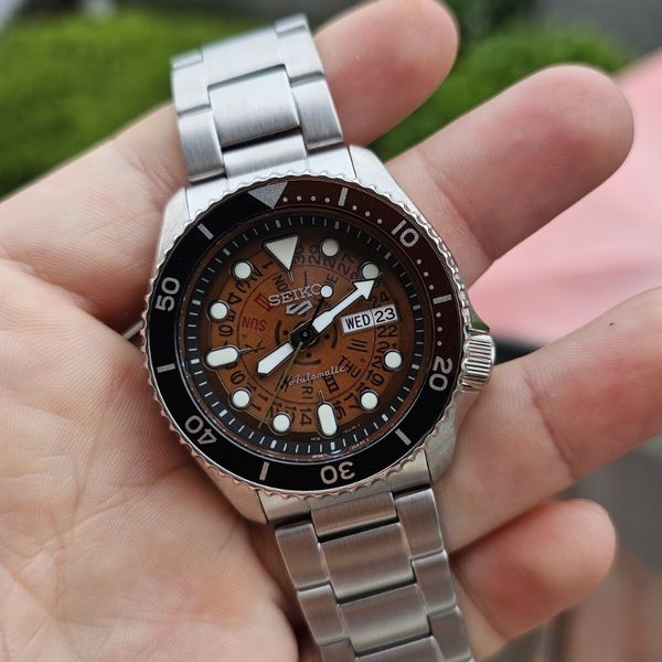 Seiko 5 Sports Collection transparent dial brown SRPJ47k1 automatic pre ...
