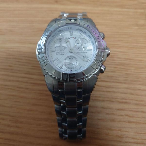 SECTOR 650 Quartz Analog Silver Chronograph Battery exhausted ...