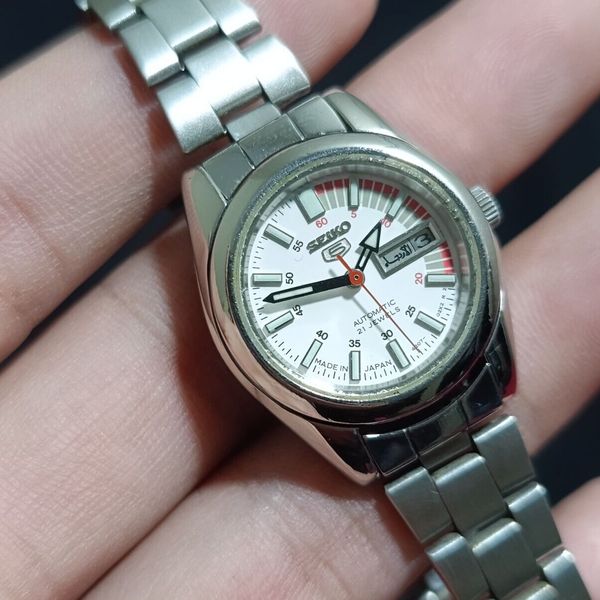 Vintage SEIKO 5 Automatic 4207 Racer White Dial Day-Date Women's ...