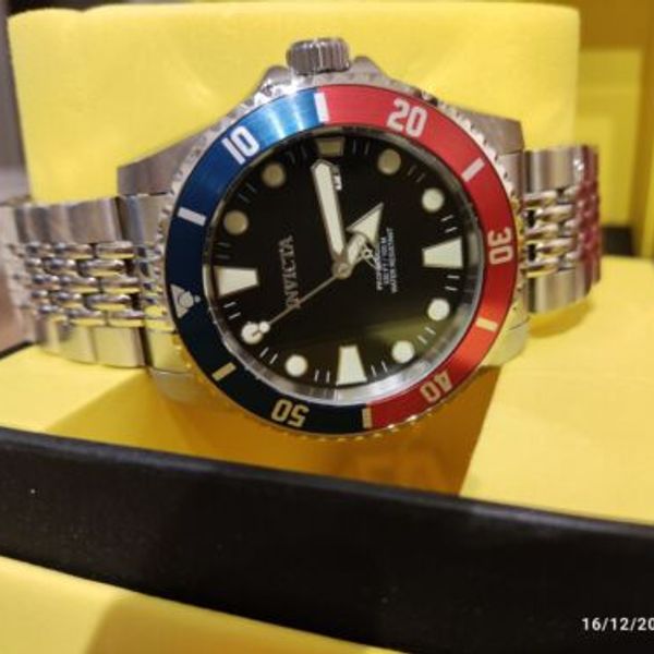Invicta Pro Diver Automatic Black Dial Pepsi Bezel Men's Watch 44mm ...