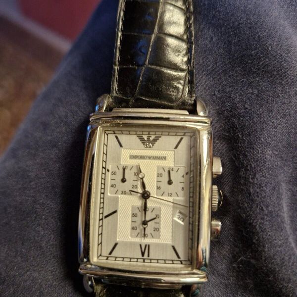 EMPORIO ARMANI Quartz AR-0285 Chronograph Silver Dial Wristwatch ...