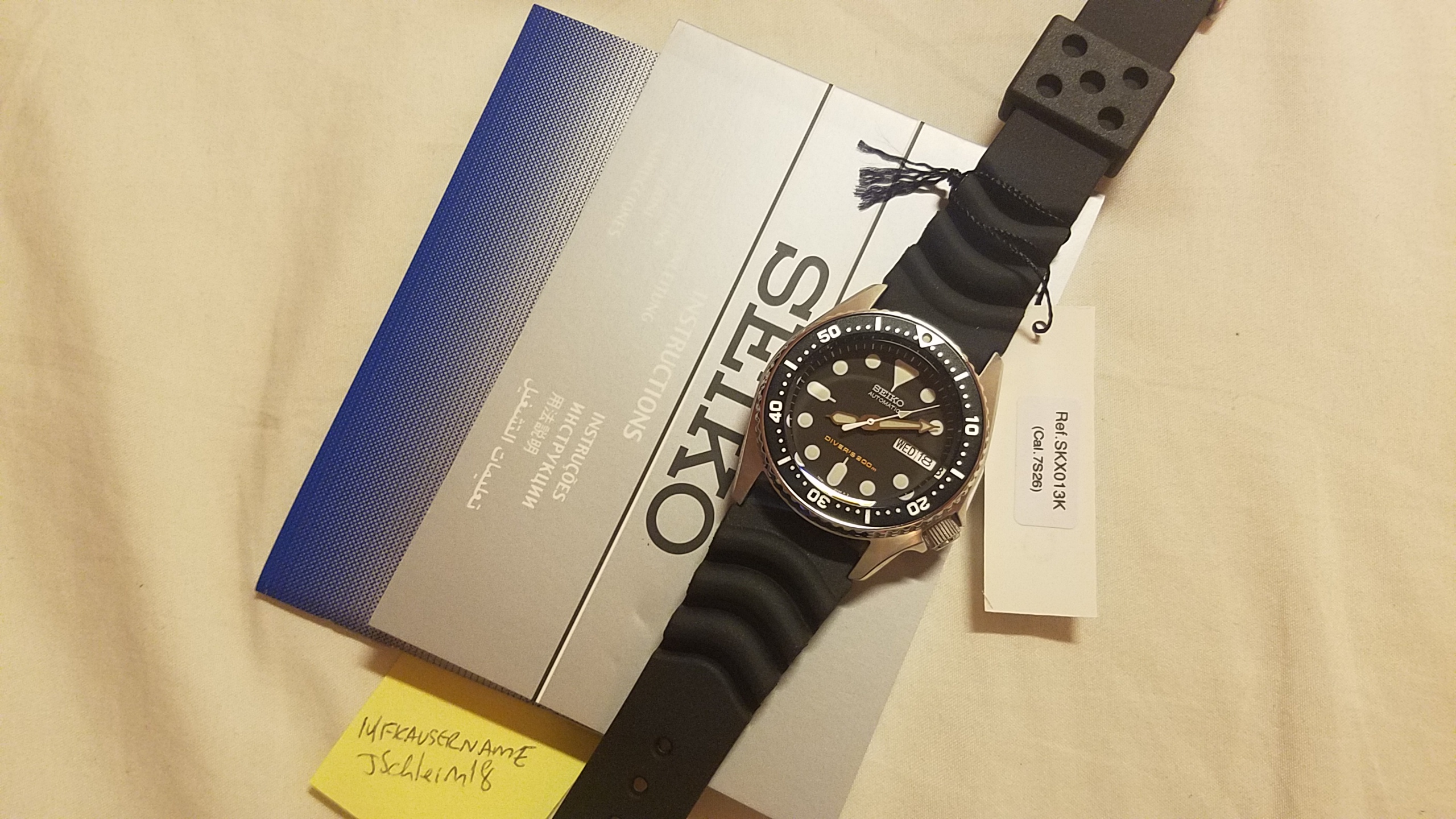 [WTS] New Seiko SKX013 midsize diver (on rubber or jubilee) + a used ...
