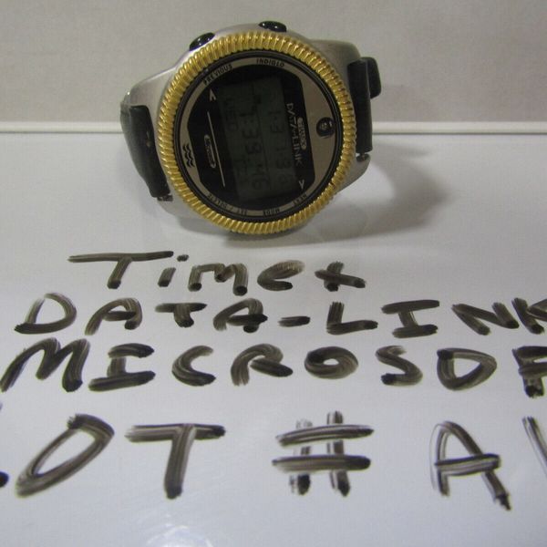 RARE Timex Data-Link Microsoft 150s mens watch New battery works fine ...