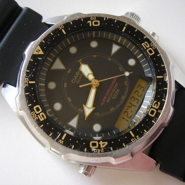 CASIO VINTAGE LCD / ANALOG CLOCK AMW-320C, AMW-320C-1EV, MODULE 358 ...