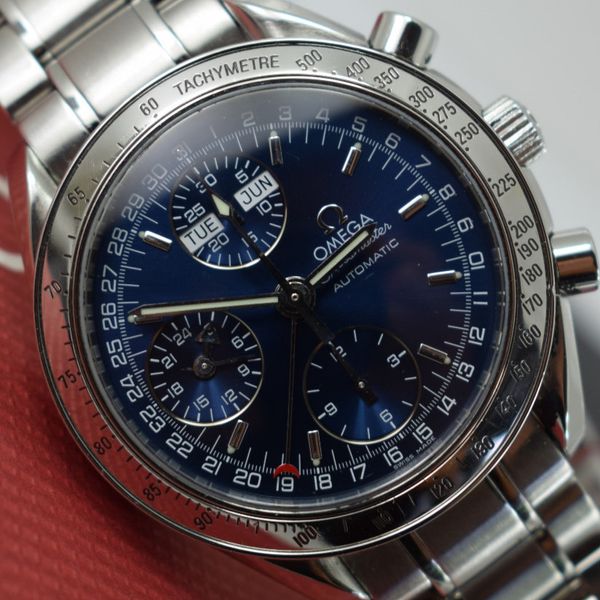 omega speedmaster triple date 3523.80.00 box papers orig receipt 1 yr ...