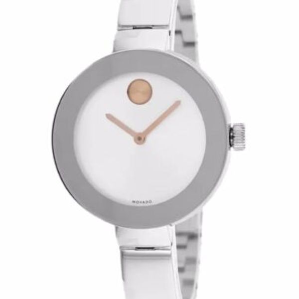 Brand New Movado Bold Two Tone Women’s Bangle Watch With Mirror Dial ...