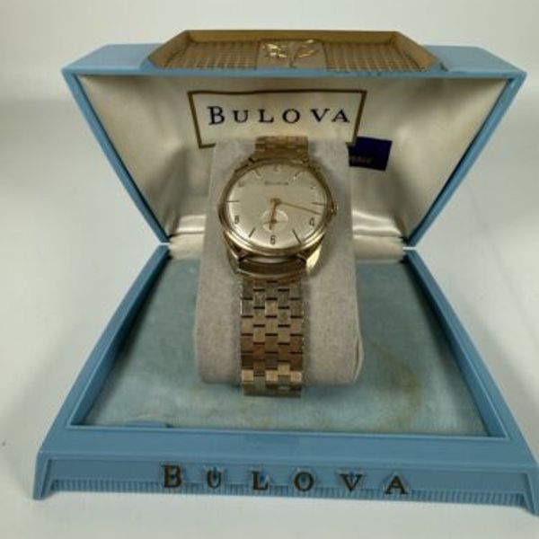 VTG Men's 1959 Bulova President 17 Jewel 10k Roller Gold Plated Swiss ...