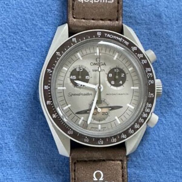 OMEGA X Swatch Speedmaster Champagne Men's Watch Mission to Saturn ...