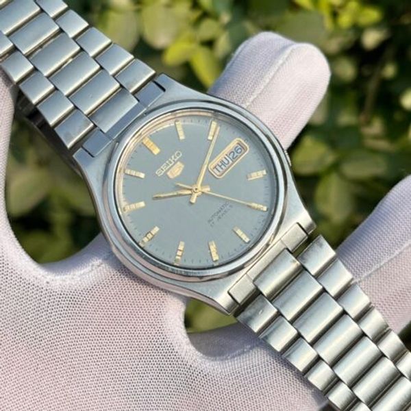 Vintage Seiko 5 Automatic Silver Sunburst Dial Japan Made Men's Watch 7009-3171 | WatchCharts ...