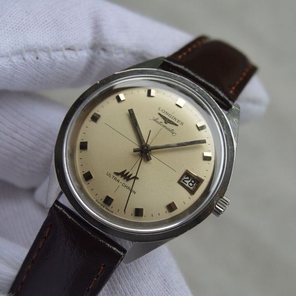 1969 Longines Ultra Chron Sunburst Dial Rare 36,000 BPH Automatic Date ...