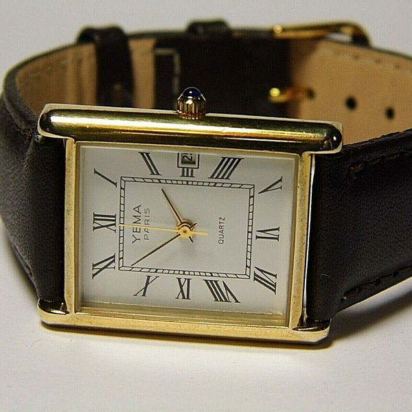 YEMA PARIS LADIES LATE 80'S VINTAGE TANK SHAPED QUARTZ WATCH MODEL X9 ...