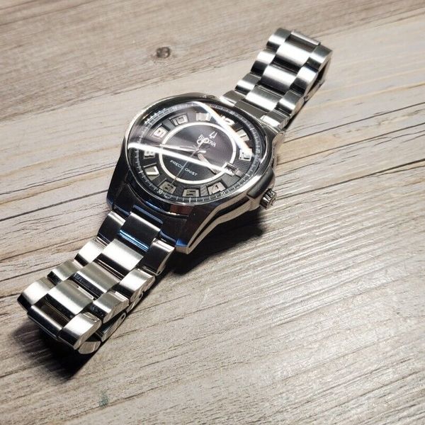 Bulova High Frequency Sweep Hand Men's Precisionist Date Stainless ...