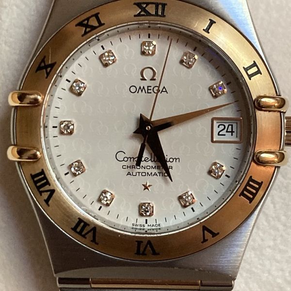 Omega Constellation 18k/SS Chronometer Watch Diamond 1304.35 Automatic ...