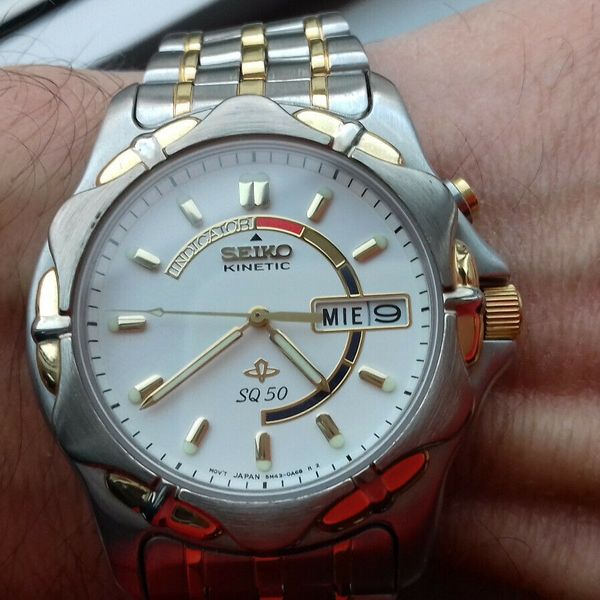 Seiko vintage collection 5m43-0a50 kinetic automatic watch us montre ...