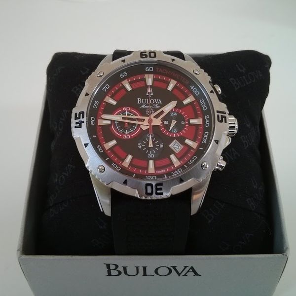 FS Bulova Marine Star 96B186 Red Chronograph | WatchCharts Marketplace