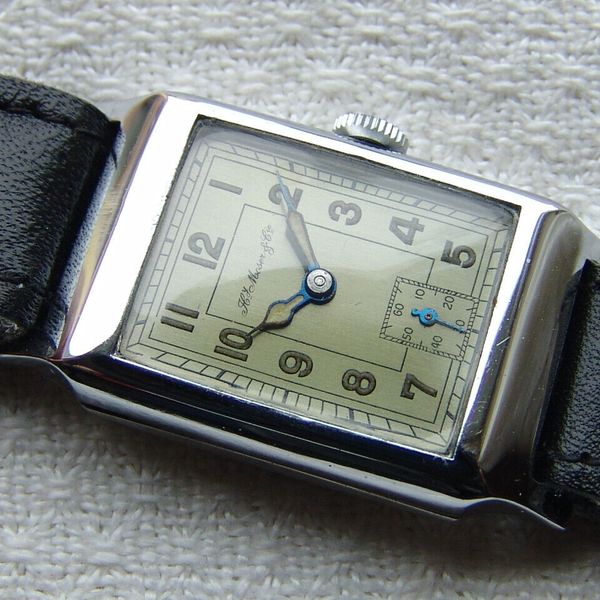 VINTAGE MEN'S WWII era H. MOSER & Cie RECTANGLE WRIST WATCH GOOD ...