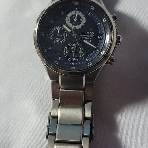Seiko V657-0B00 Chronograph TITANIUM Mens Watch. New Battery Best Price ...
