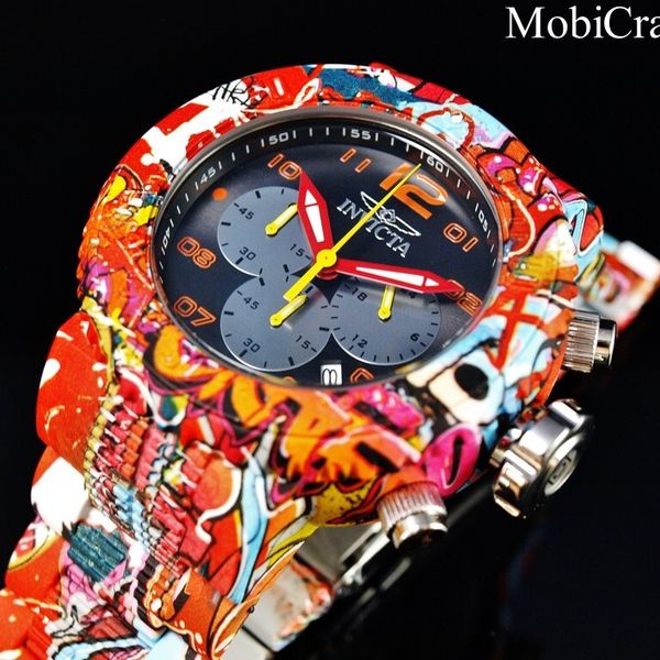 Invicta Men's 52mm Pro Diver Chronograph GRAFFITI Aqua-Plated Watch ...