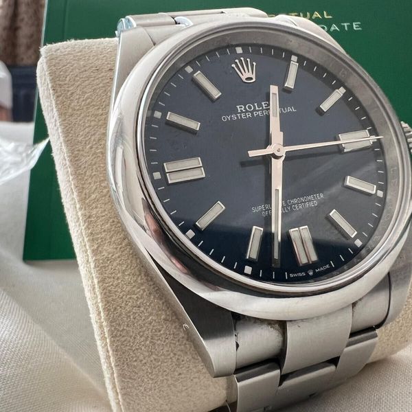 Rolex Oyster Perpetual Bright Blue Men's Watch - 124300-0003 ...