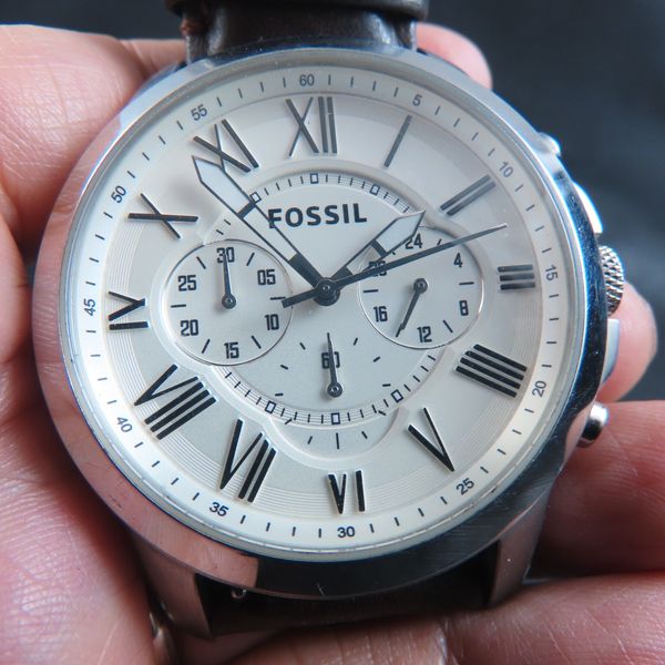 All Steel Fossil Chronograph 24 Hours Quartz Men Watch | WatchCharts ...