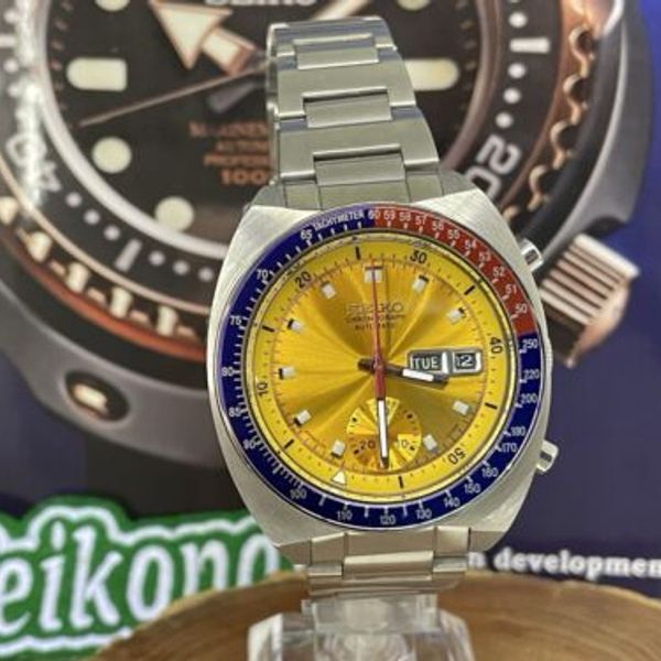 Seiko Pogue Golden Dial Men's Watch - 6139-6002 Space Watch Fully ...