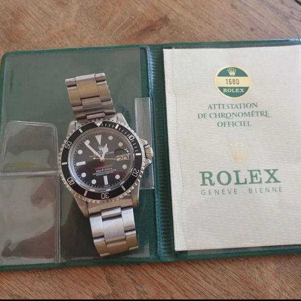 Rolex Submariner 1680 Red Font Only Swiss ServiceDial Box & Papers ...