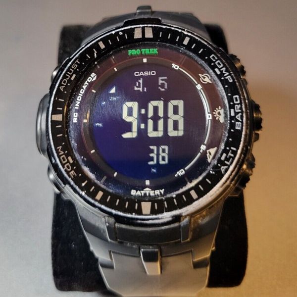 Casio PRW-3000-1ACR Protrek Black Watch Men's Solar Sensor Wristwatch ...