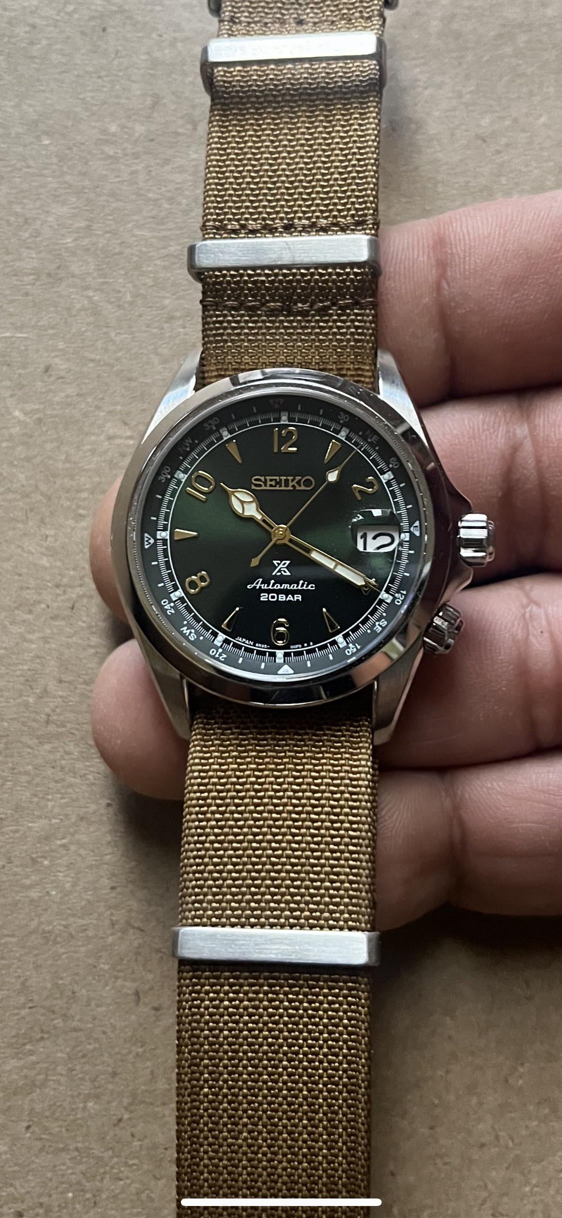 [WTS] Seiko Alpinist SPB121 green dial w/ Seiko Seichu nato band dark ...
