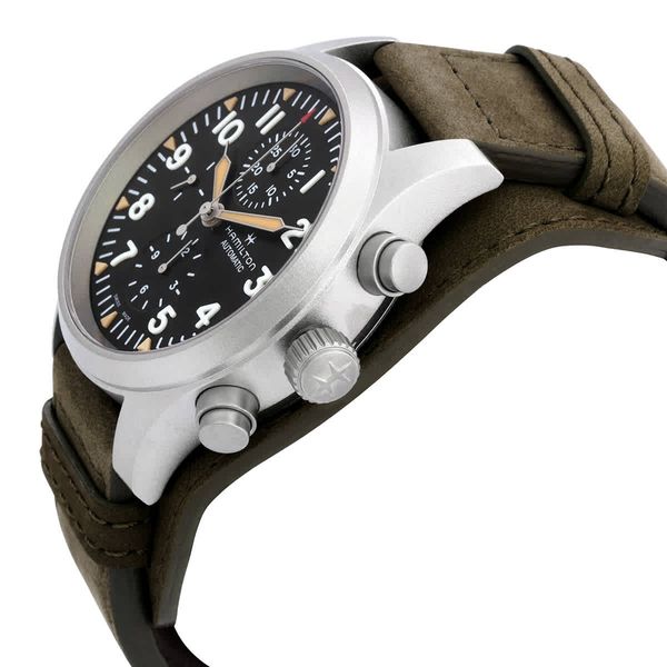 Hamilton Khaki Field Chronograph Automatic Black Dial Men's Watch ...