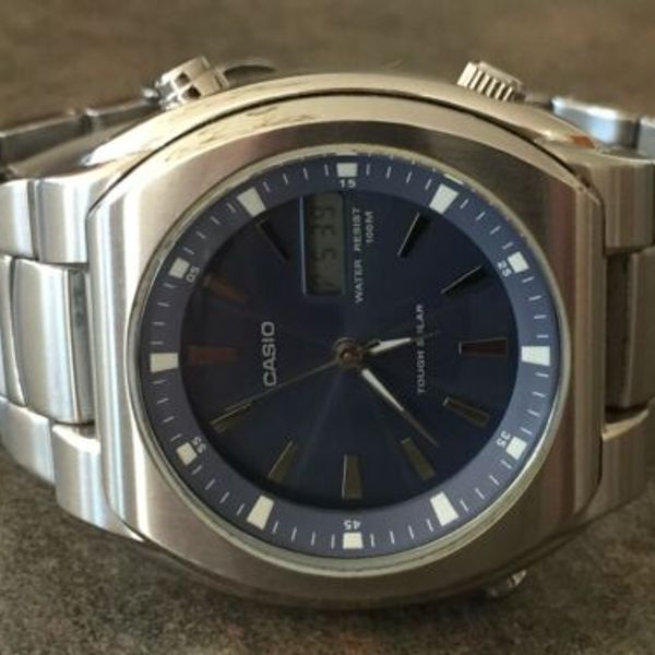 CASIO "Tough Solar/MTP-1225" MULTI-FUNC MEN'S WATCH w/DATE, NEW BATTERY ...