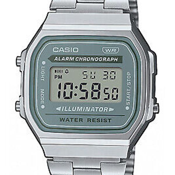 Casio Vintage Iconic Digital Watch Light Grey A168WA-3AYES ...