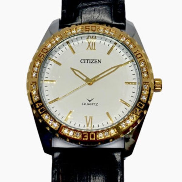Citizen Quartz Leather Strap White Dial Wrist Watch for Men | Stylish ...