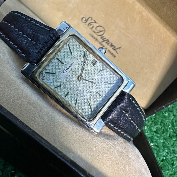 Vintage St Dupont Paris Watch Quartz Tout Acier Tank By Eterna w/box ...
