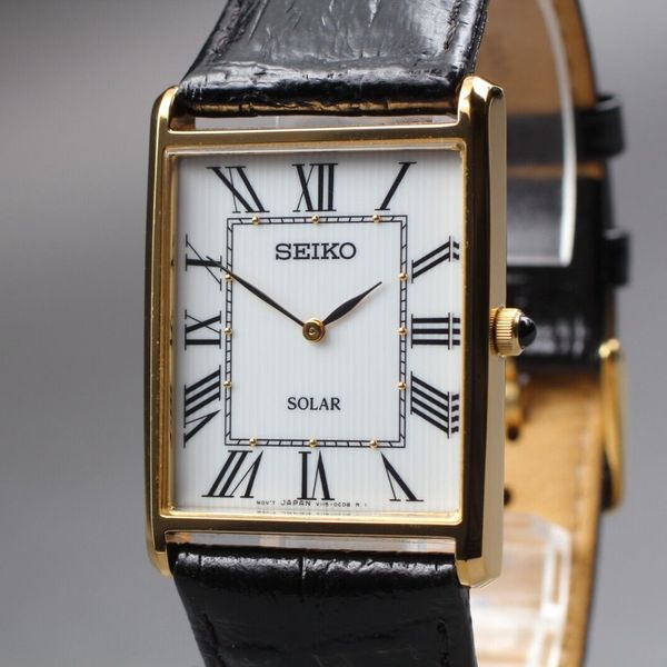 [Near MINT] SEIKO V115-0BC0 SUP880 Solar Tank Gold Men's Watch From Japan #2827 | WatchCharts ...