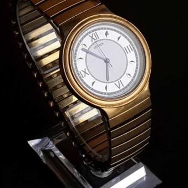 VINTAGE CITIZEN 6031 JAPAN ANALOG ROMAN GOLD WATCH S07734 1970s 1980s ...