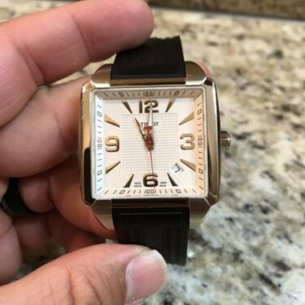TISSOT1853 T005.510A Quadrato Sapphire Stainless Steel Quartz Men's ...