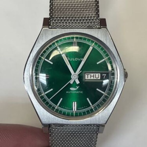 Bulova N1 Green Dial Whale Automatic Watch - See pIcs - Runs Great ...
