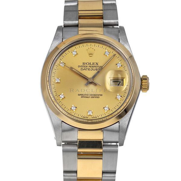 FS-Rolex 16003 Datejust Champagne Diamond Dial Ford Box Papers ...