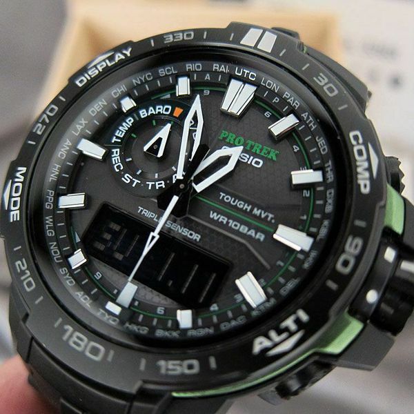 Casio ProTrek PRW-6000Y-1ACR - Mens Solar Atomic Triple Sensor Men's ...