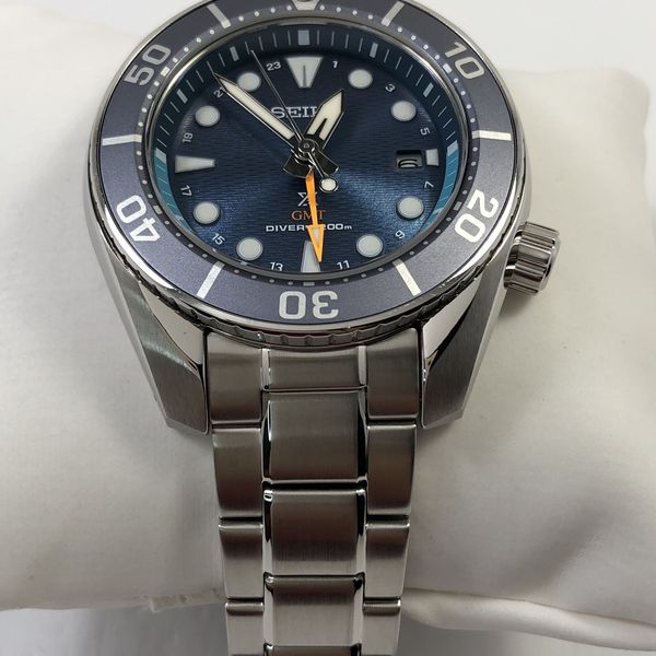 Seiko Prospex Solar Sumo GMT Blue Dial Stainless Steel Men's Diver ...