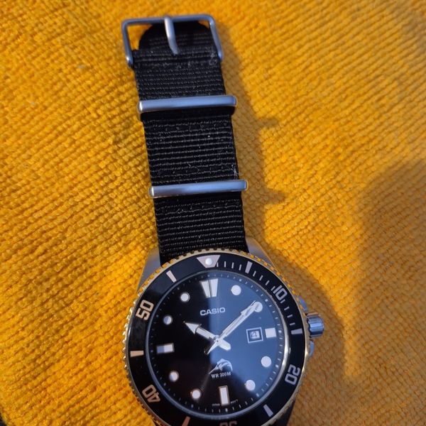 VINTAGE CASIO DIVER WRISTWATCH QUARTZ MOVEMENT BLACK DIAL & BEZEL ...