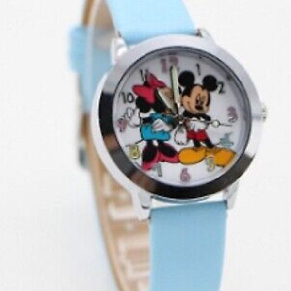 Kids Girls Mickey & Minnie Mouse Wrist Watch Analogue Leather Strap ...