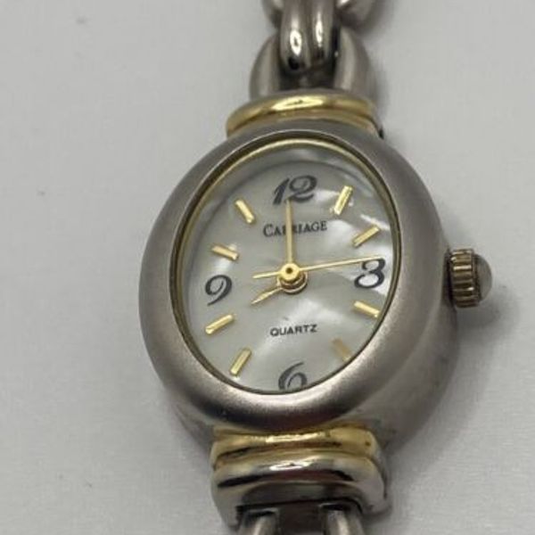 Carriage By Timex Ladies Oval Two Tone Watch New Battery! | WatchCharts ...