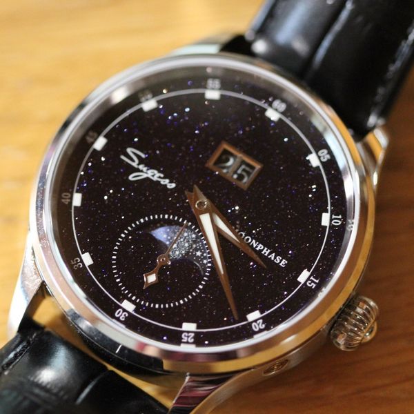 Sugess MoonPhase SU2528STRA V3 41mm Watch Blue Dial Seagull Automatic ...
