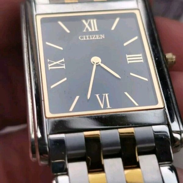 CITIZEN ECO DRIVE WATCH SOLAR GENT'S/UNISEX STILETTO STEEL /GOLD BLACK ...
