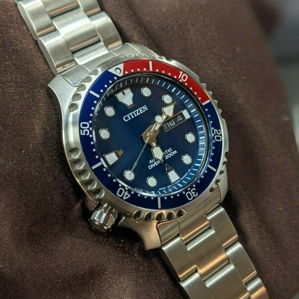 Citizen Promaster Dive Watch NY0086 Pepsi Ver. of NY0040 w/ Solid Link ...