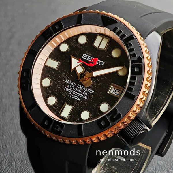 Seiko Mod SKx Rose Gold MM Meteorite 42mm Nh35 | WatchCharts Marketplace