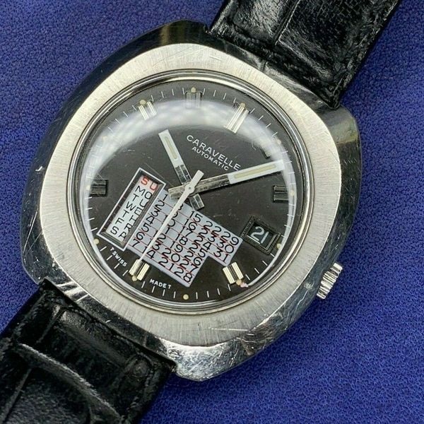 Vintage Rare 1973 Mens Caravelle Perpetual Calendar Automatic watch ...