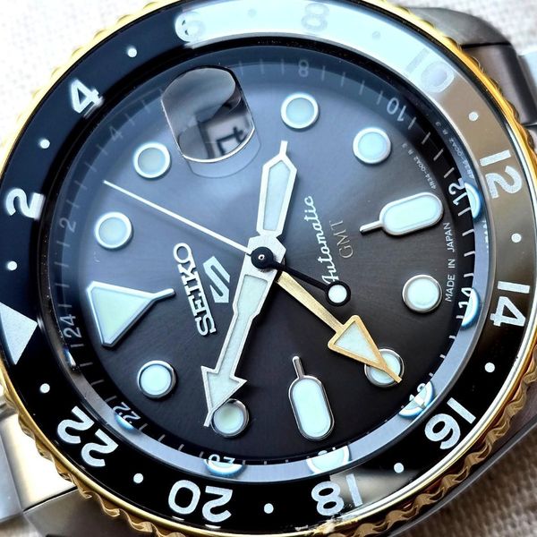 Seiko 5 Sports SSK021K1 Automatic GMT Men's Wristwatch Stainless Steel ...