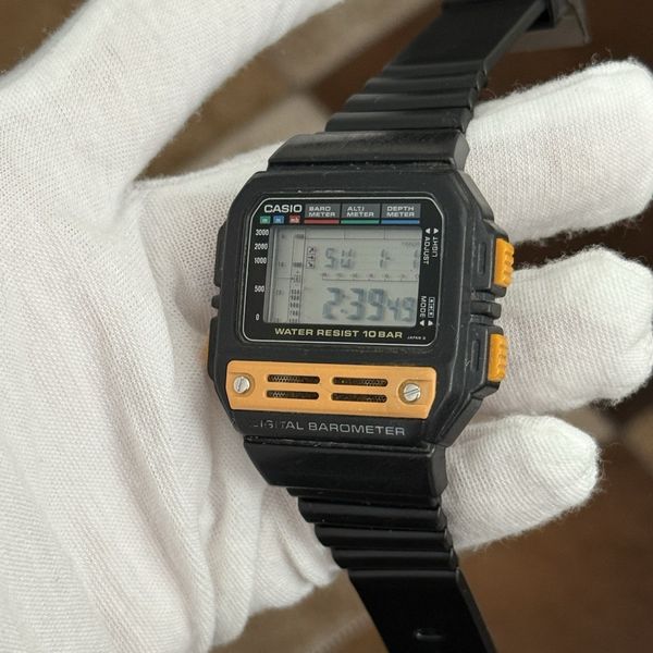 Rare Vintage Casio BM-100WJ Menâ s Digital Barometer Sports Watch ...